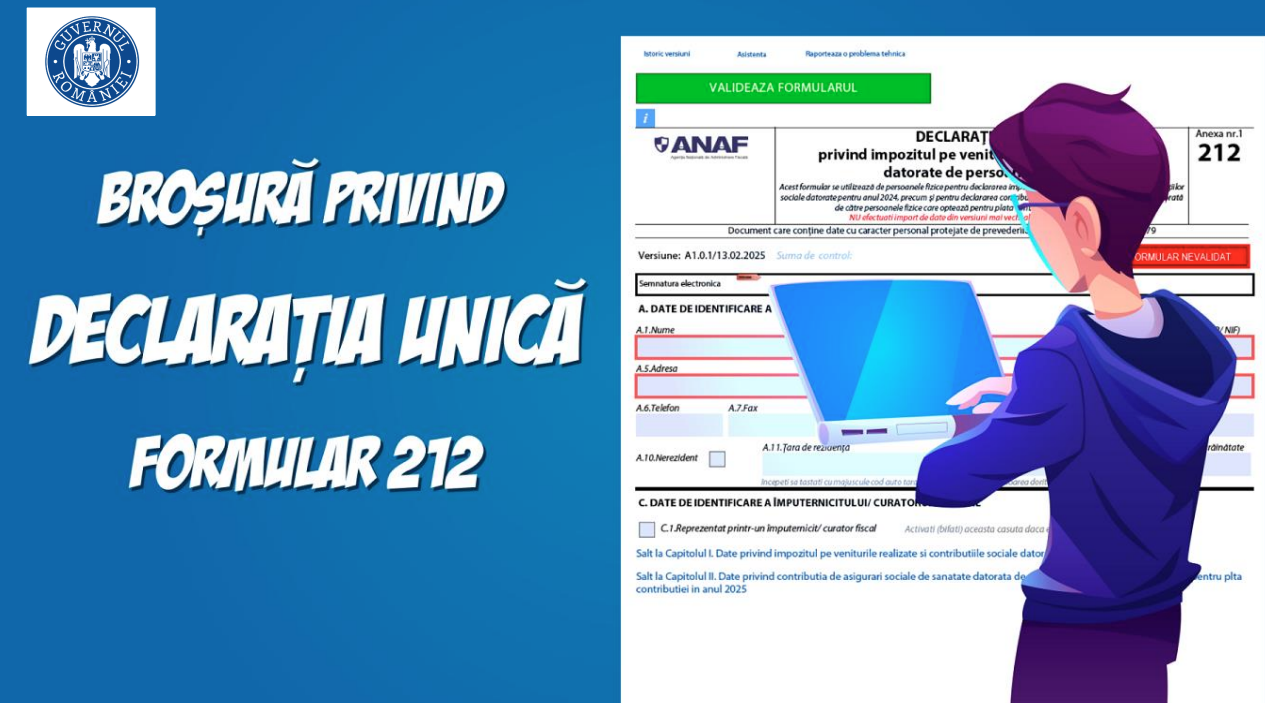 Declarația Unică 2026 online în browser Formularul 212 ANAF